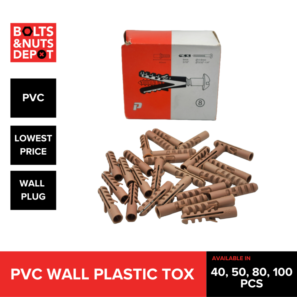 PVC PLASTIC TOX / TOX WALL PLUG / PLASTIC ANCHOR - 4 5 6 8 10 | Shopee Philippines