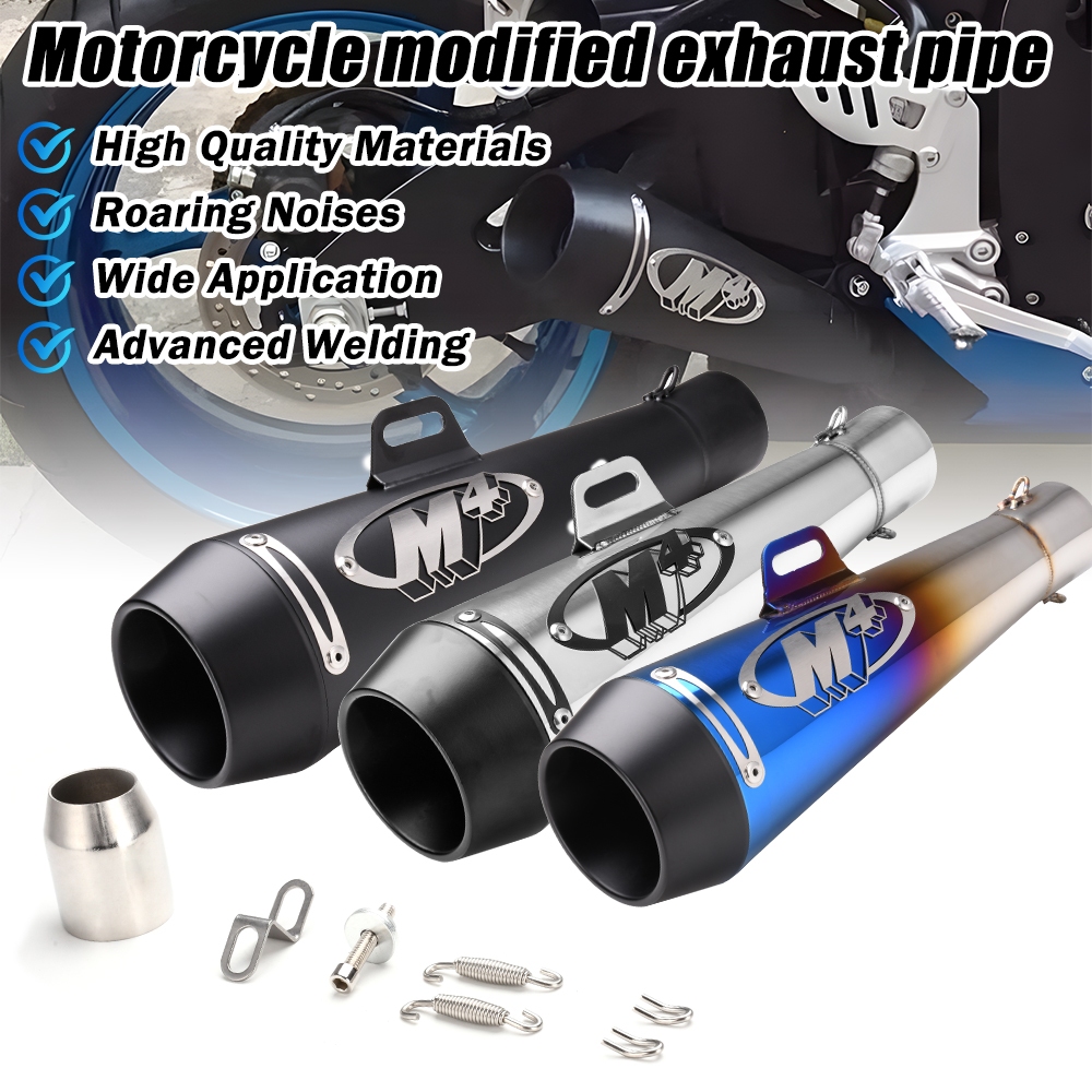 38-50mm Universal M4 Exhaust Pipe Motorcycle Muffler Pipe Ekzos Muffler ...