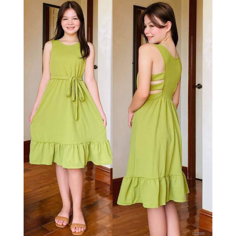 Jaime_tere.ph Pre-teens Bakod Style Midi Dress, Freesize fit from 10 to ...
