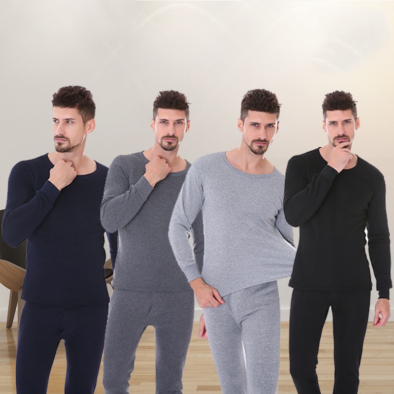 Men's Cotton Thermal Innerwear & Underwear Set Autumn Winter Clothes ...