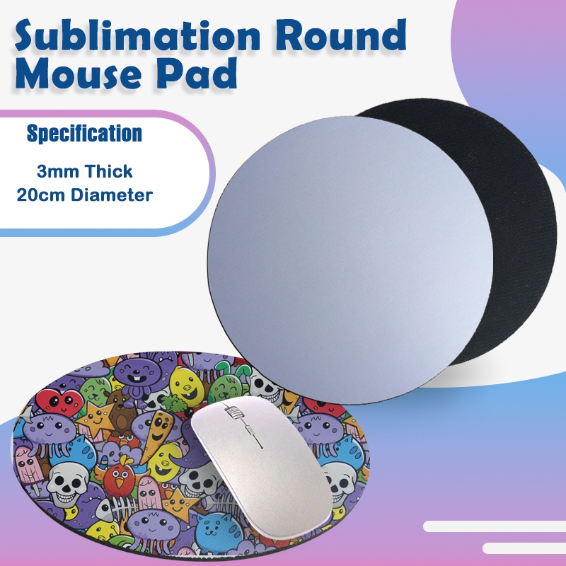Sublimation Round Mouse Pad 3mm Printable Plain White 20x20cm | Shopee ...