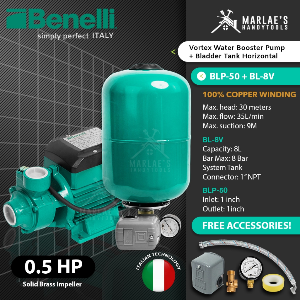 Benelli Vortex Peripheral Booster Water Pump 0.5HP BLP50 + Benelli ...