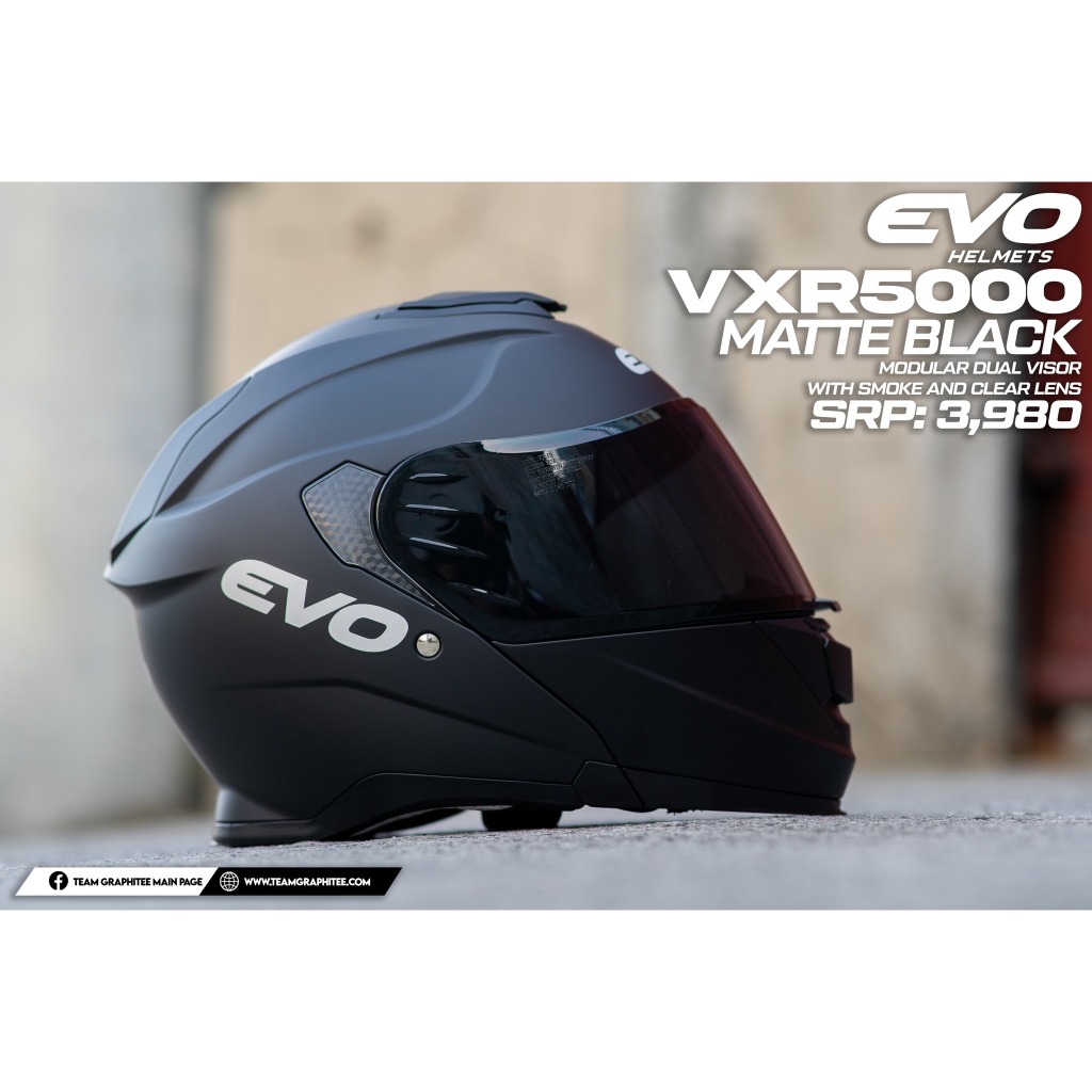 EVO VXR-5000 Dual Visor Helmet Mono Colors | Shopee Philippines