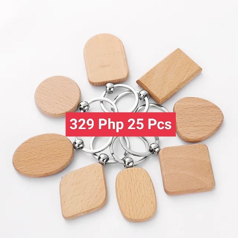 25, 50, 100 pcs Plain Wooden Keychain WHOLESALE for laser engraved ...
