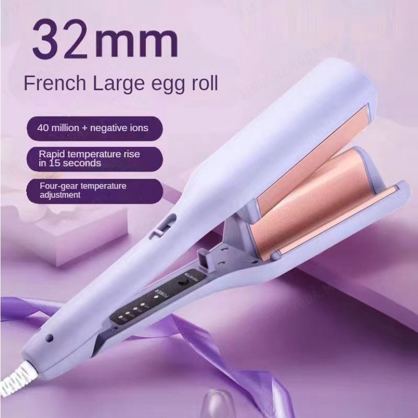 32mm Egg-shaped Hair Curling Wand V-shaped Big Wavy Hair Curler Corn ...