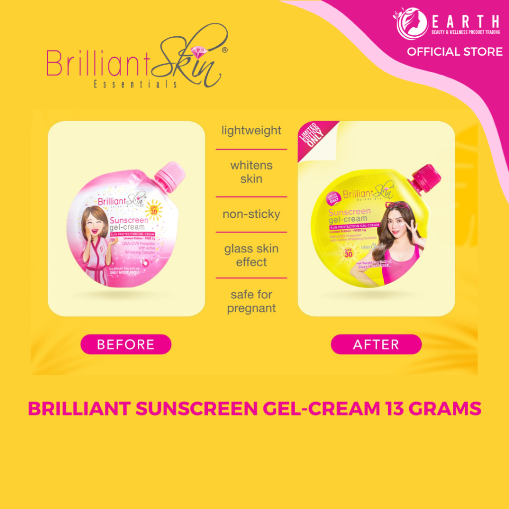 NEW PACKAGING CLASSIC | Brilliant Skin Sunscreen Gel Cream 13 grams ...