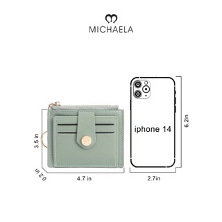 MICHAELA Mini Card Holder with Keychain 8 Card Slots Minimalist Fashion ...