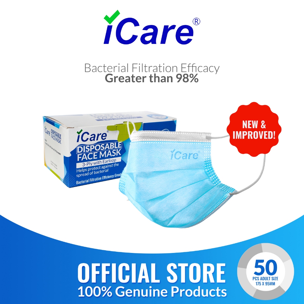 iCare® REF285 Disposable Face Mask | Shopee Philippines