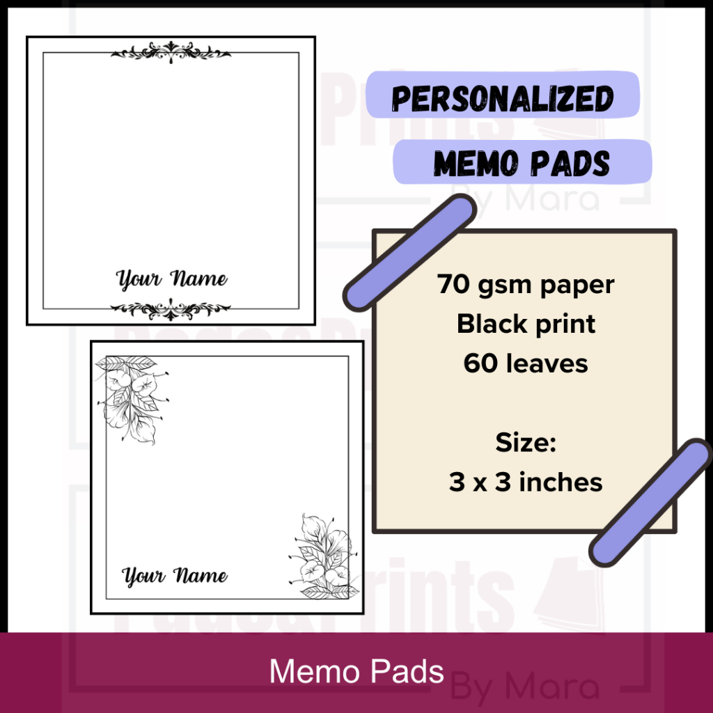 Personalized Minimalist Memo Pads (60 leaves) | Shopee Philippines