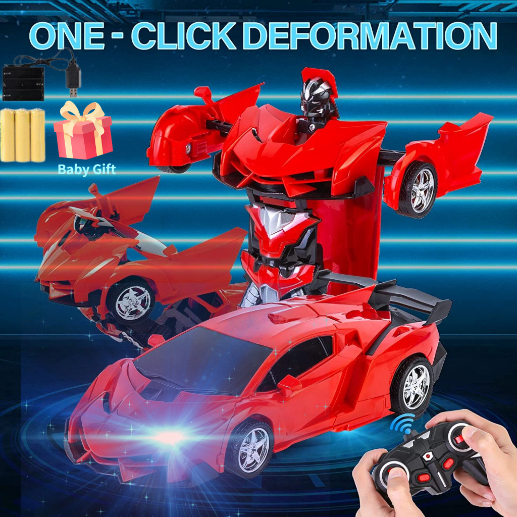 Birthday Gift Remote Control Deformation Car 2 in 1 Robots Children ...