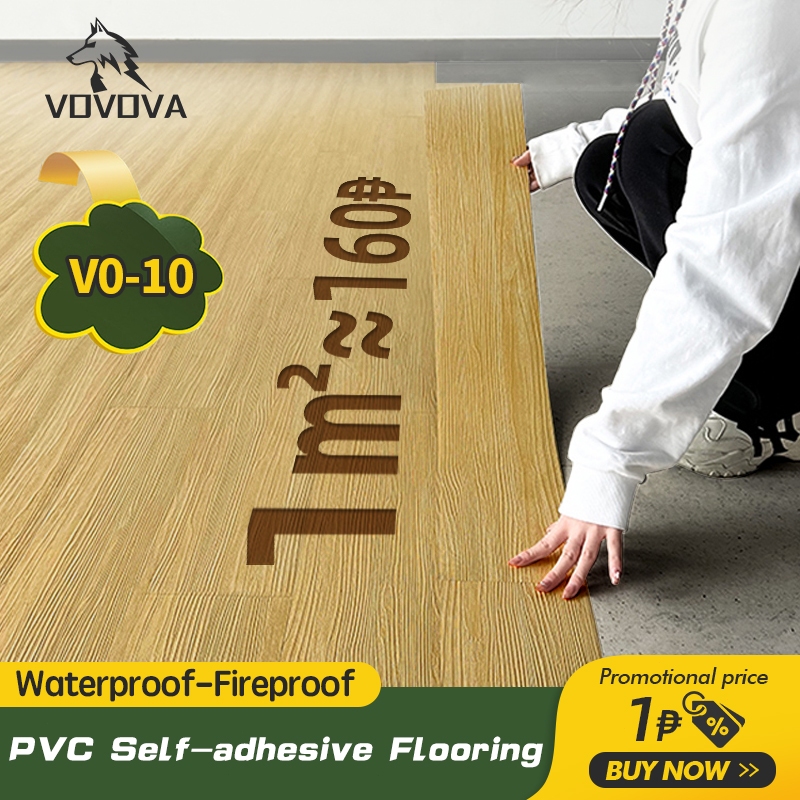 3D Waterproof Vinyl floor sticker 91cm x15cm Wood Grain Flooring PVC ...