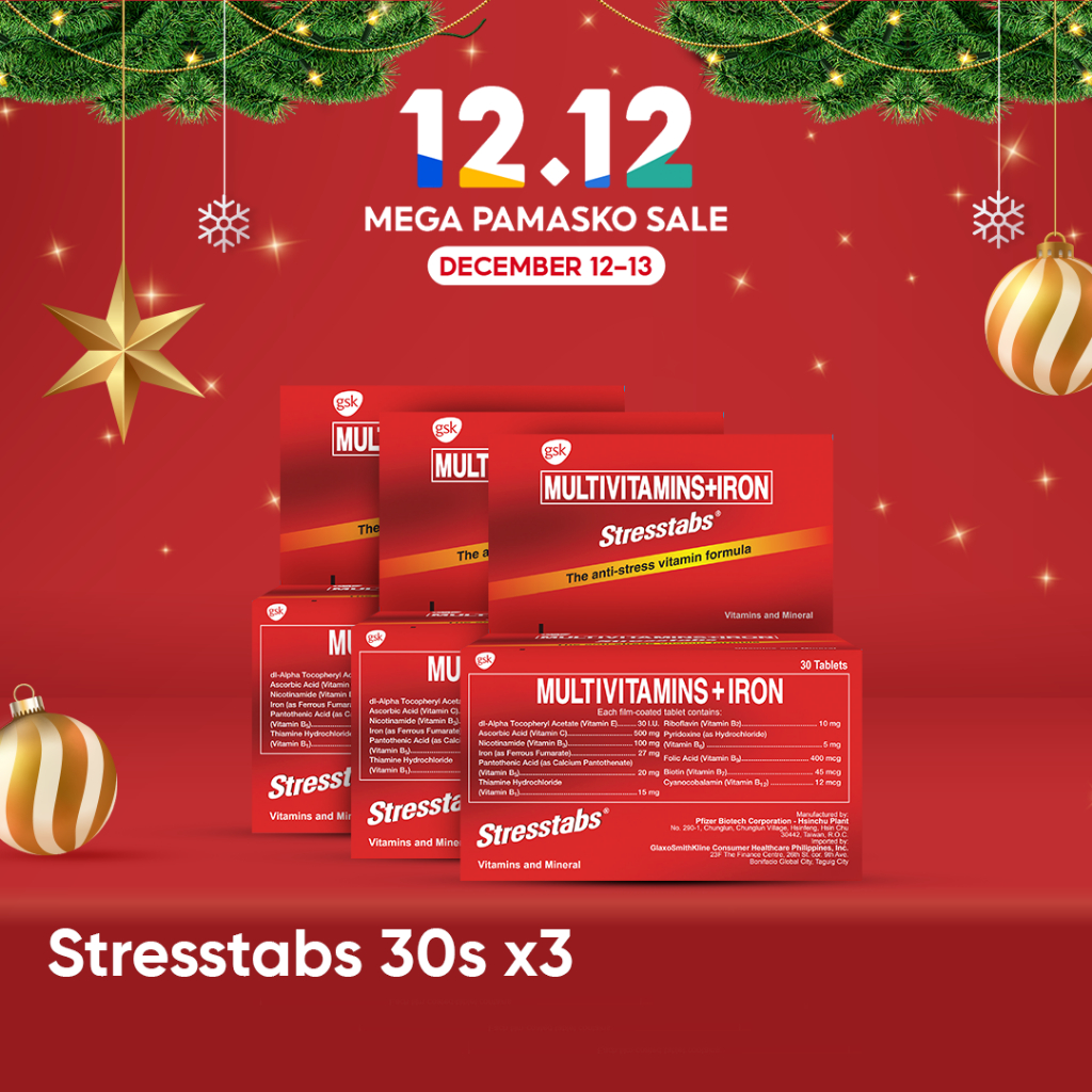 Stresstabs Multivitamins + Iron 30s x3 Fights Stress, Restores Mental ...