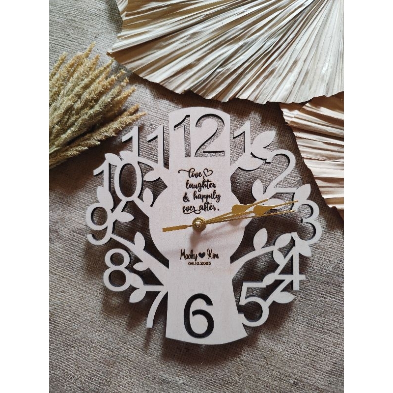 Personalized Wooden Wall Clock (laser engraved) | Shopee Philippines