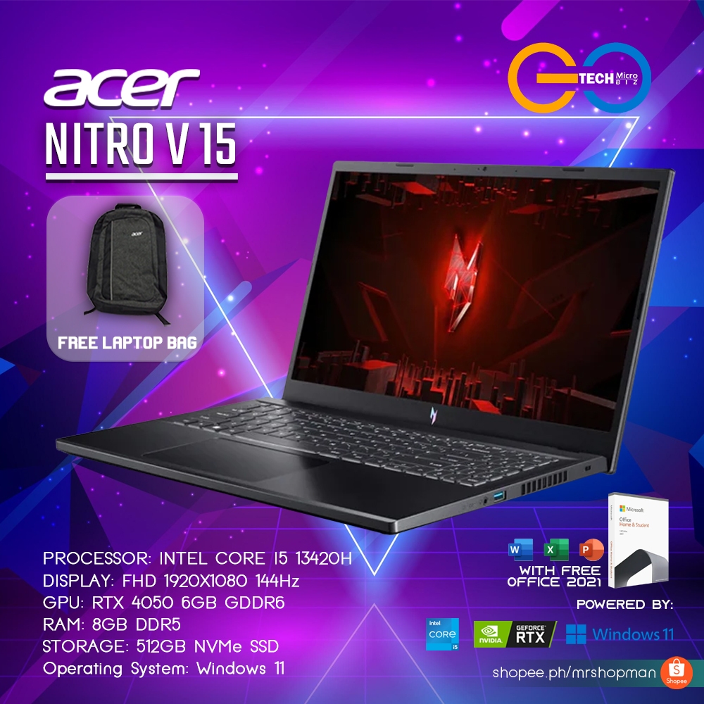 Acer Nitro V ANV15-51-53DG 15.6" FHD 144Hz | i5-13420H | 8GB DDR5 ...