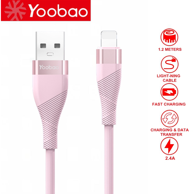 Yoobao YB-4015 2.4A Fast Charging Lightnin Data Cable | Shopee Philippines