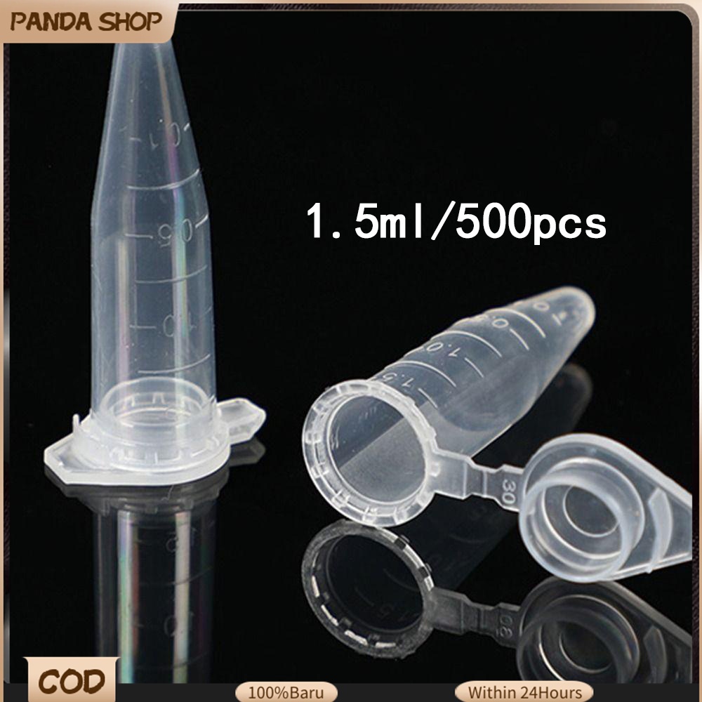 500Pcs 1.5ml Clear Centrifuge Tube Lab Micro Test Tube Plastic Conical ...