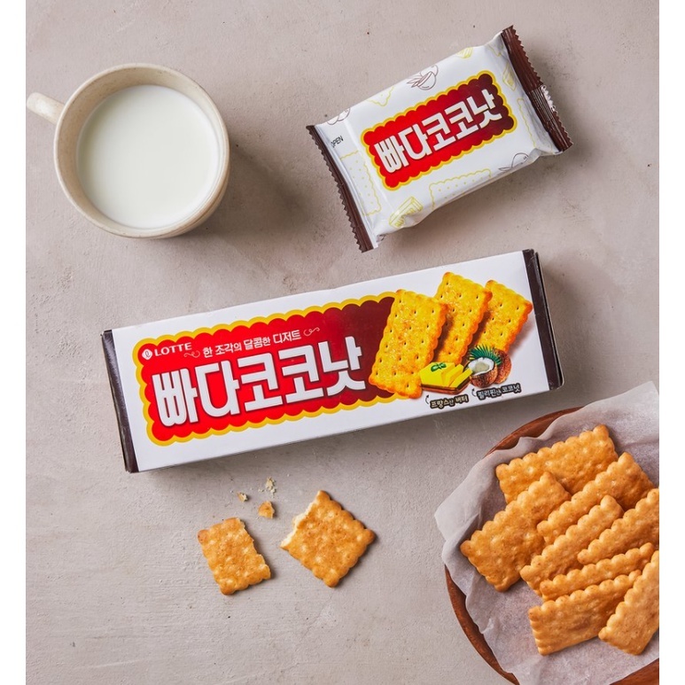 Lotte Korean Butter Coconut Biscuits Snack Crackers 110g | Shopee ...