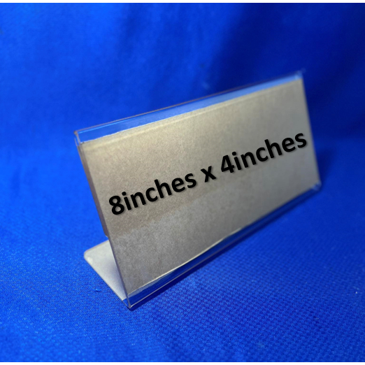 Clear Acrylic Slant style [8" x 4"] Table Name Sign Holder 1pc ...
