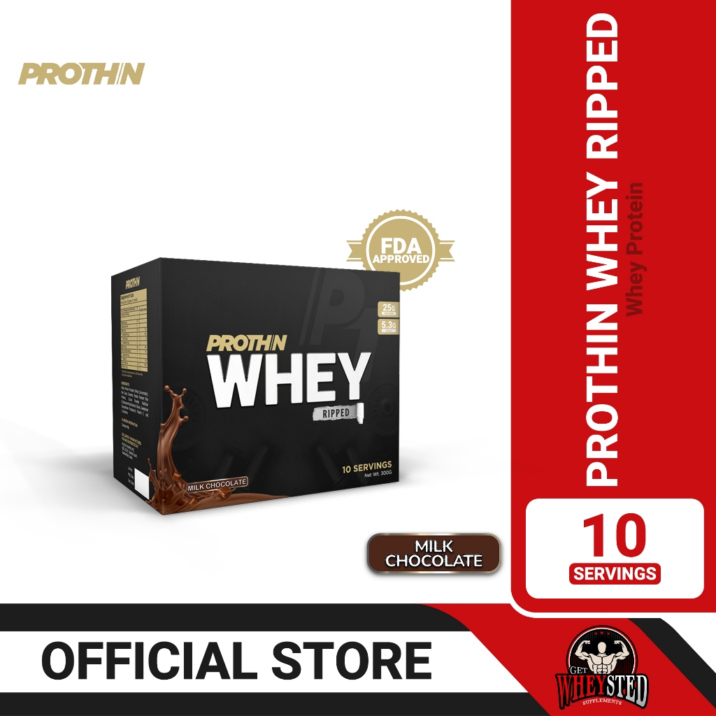Prothin Whey Ripped Powder 10 Servings (Milk Chocolate) MusclePower ...