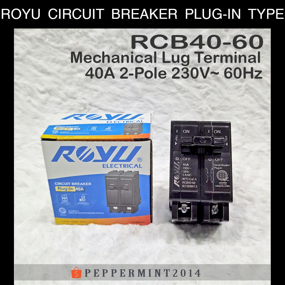 Royu Circuit Breaker Plug in Mechanical Lug Terminal 15A 20A 30A 40A ...