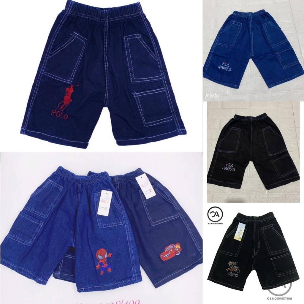 Boys KID Maong SHORT Garterized Random CLR/LOGO with pockets THICK ...