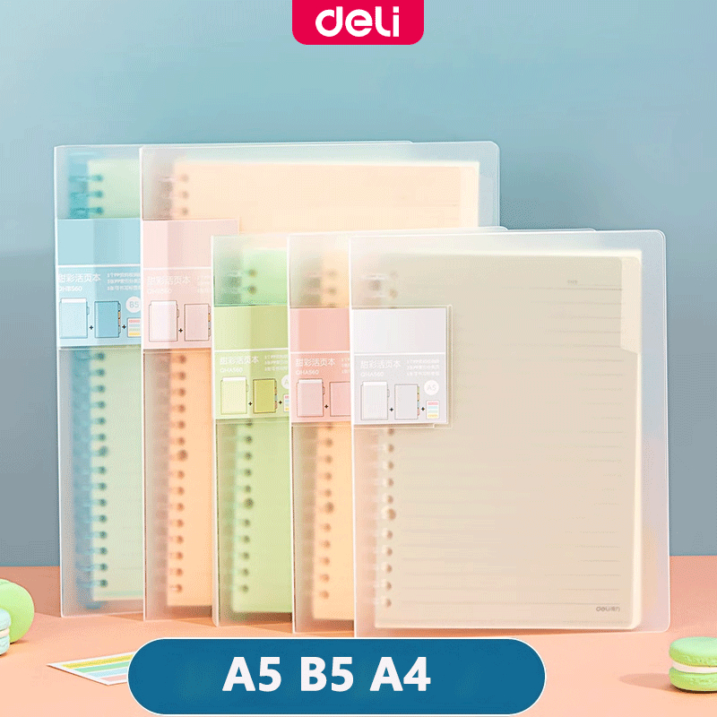 Deli A5/B5/A4 Binder Notebook With Loose-Leaf Refill Notebook School Supplies EN020 EN021 ...