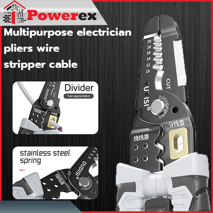 Multipurpose Electrician Pliers Wire Stripper Cable Cutting Hand Tools ...