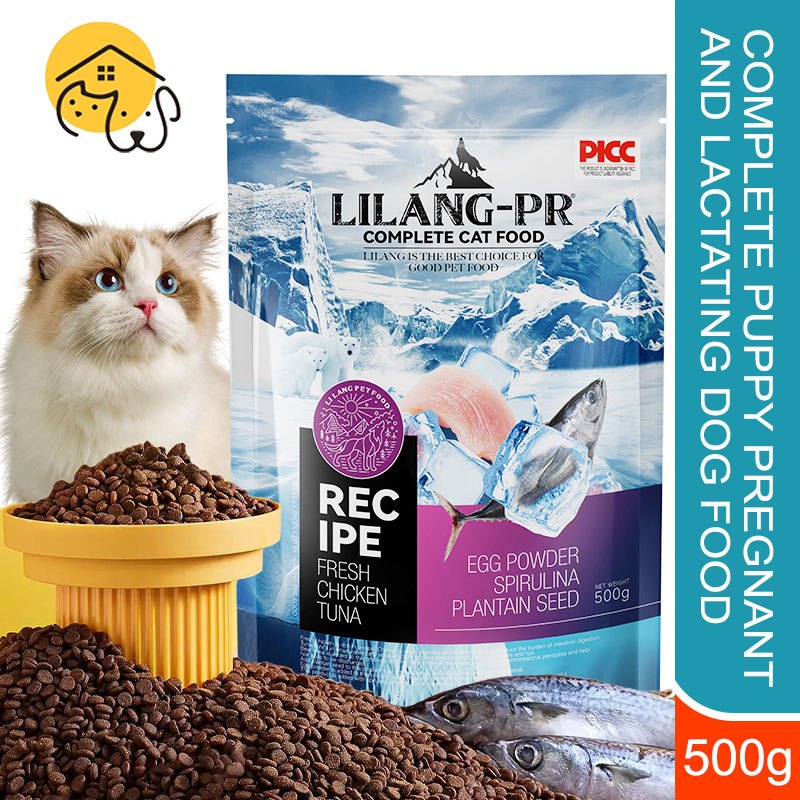 LILANG 500G Cat Dry Food Natural Organic Chicken Tuna All Stages Cat ...