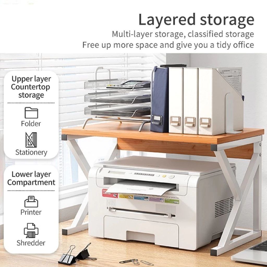 Printer Stand Home Office Organizer Shelf Multi-Purpose Kitchen Pantry ...