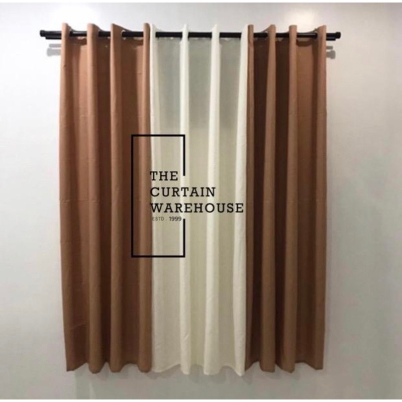 Plain Regular Curtain with Ring | 3in1 Set | Shopee Philippines