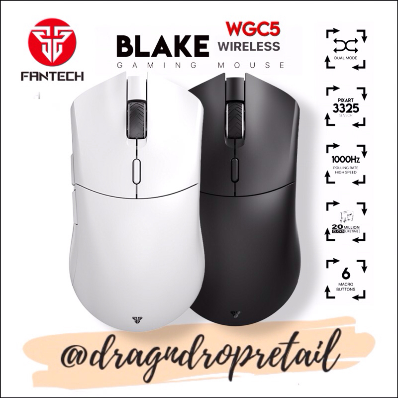 FANTECH BLAKE WGC5 Rechargeable Wireless 2.4GHz & Wired Gaming Mouse ...
