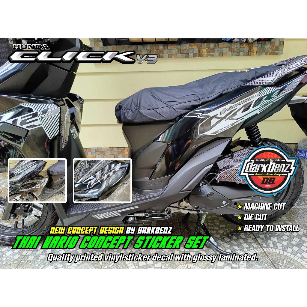 Honda Click Version 3 Vario New Concept Quality Printed Sticker Decals ...