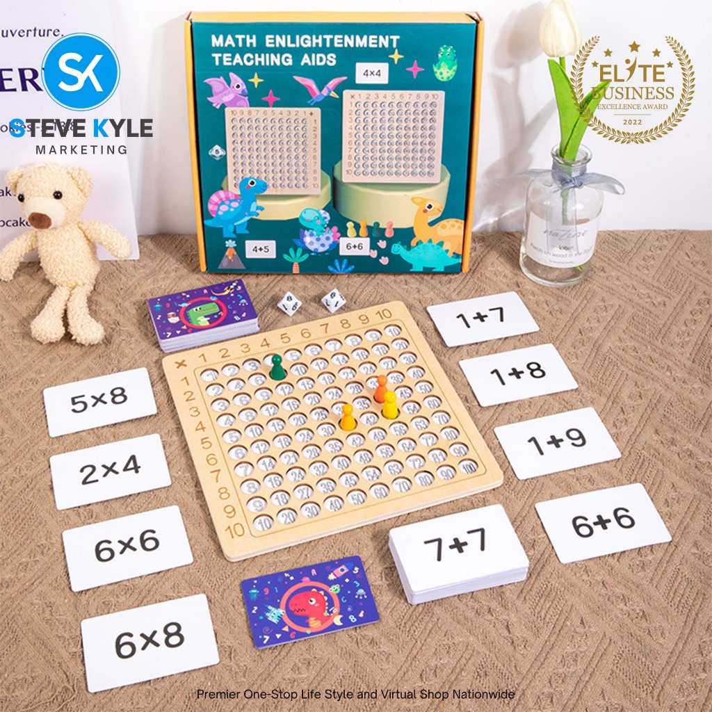 Wooden Math Game, Wooden Math Multiplication and Addition Board for ...