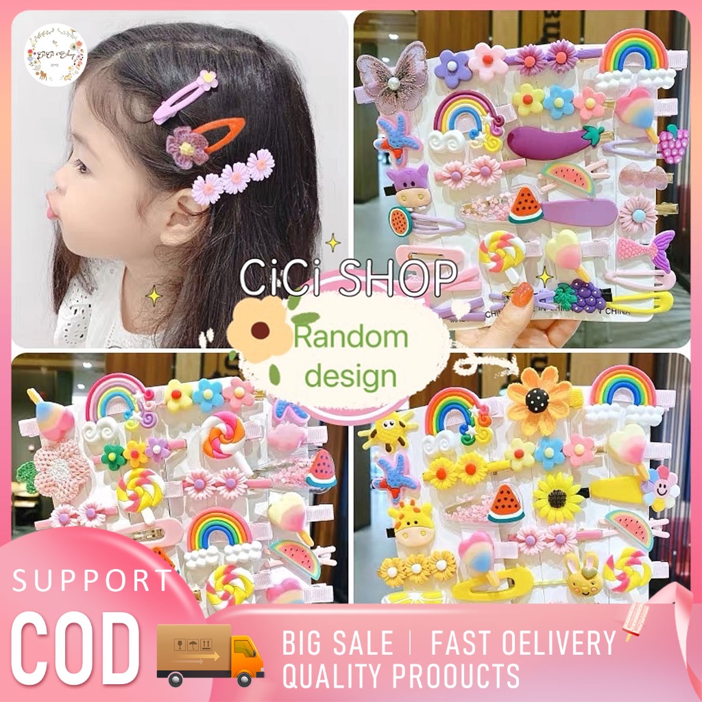 CICI Korean Baby Girls Cartoon Princess Side Clips Kids Hair Hairpin ...