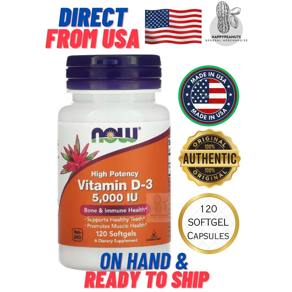 NOW Foods, Vitamin D-3, High Potency, 5,000 IU, 120 Softgels | Shopee Philippines