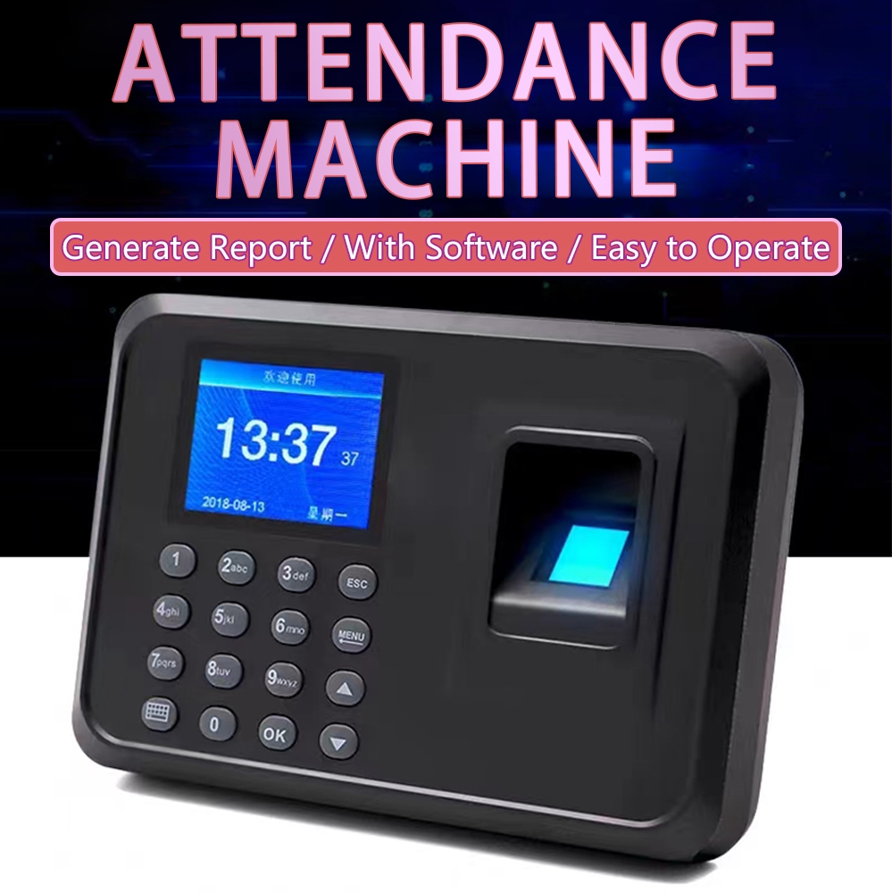 Attendance Machine Office Fingerprint Punch Card Machine LCD Screen ...