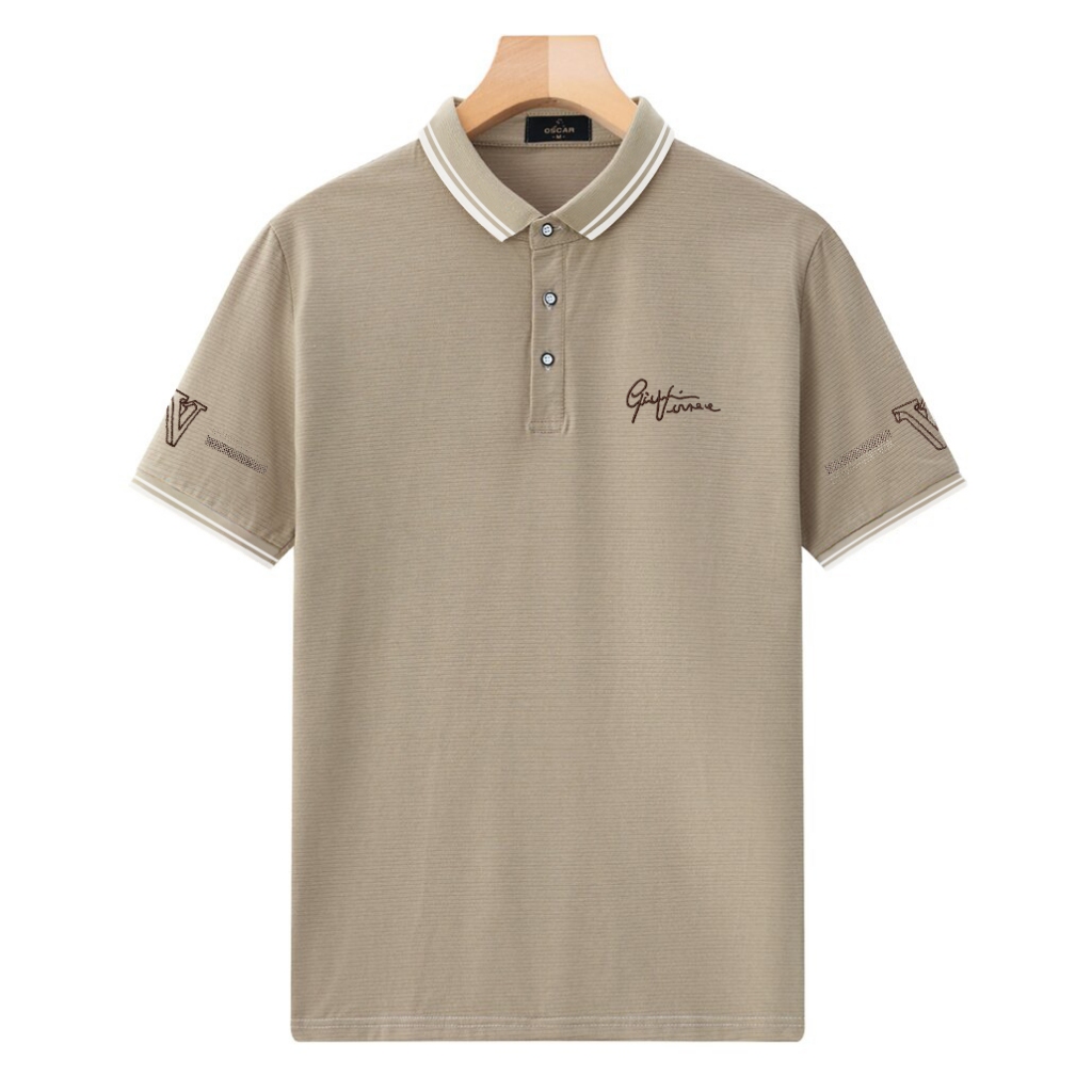 Lucky #T604 Collar Shirt for Men Good Quality stretch cotton Embroidered Logo Polo Shirt For Men ...