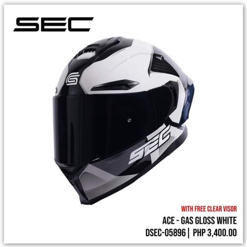 SEC ACE Fullface helmet dual visor | Shopee Philippines