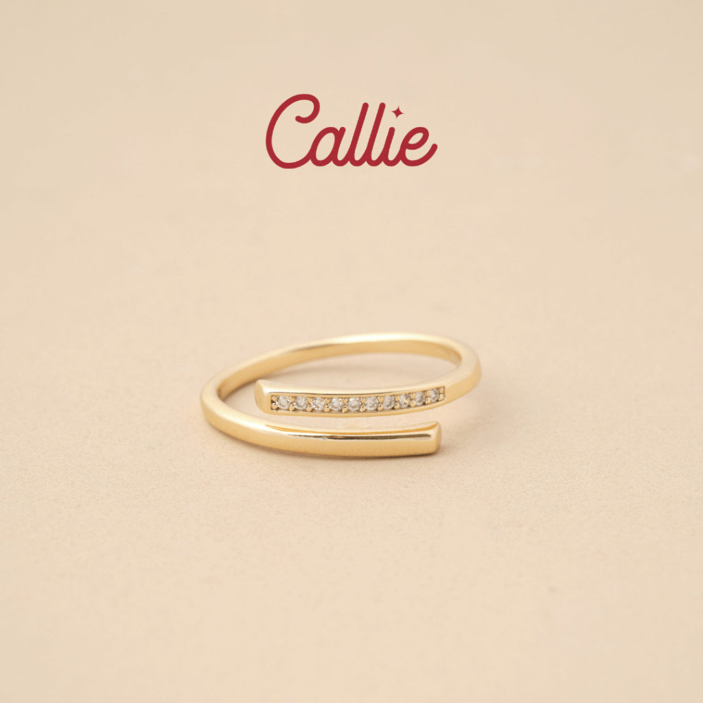 Callie 14k Gold Plated Grace Adjustable Promise Ring (Gold) Shop Callie ...