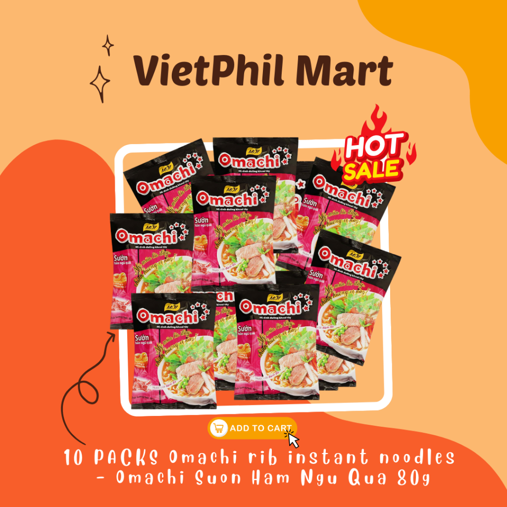 10 PACKS Original Vietnamese Omachi rib instant noodles 80g - Omachi ...