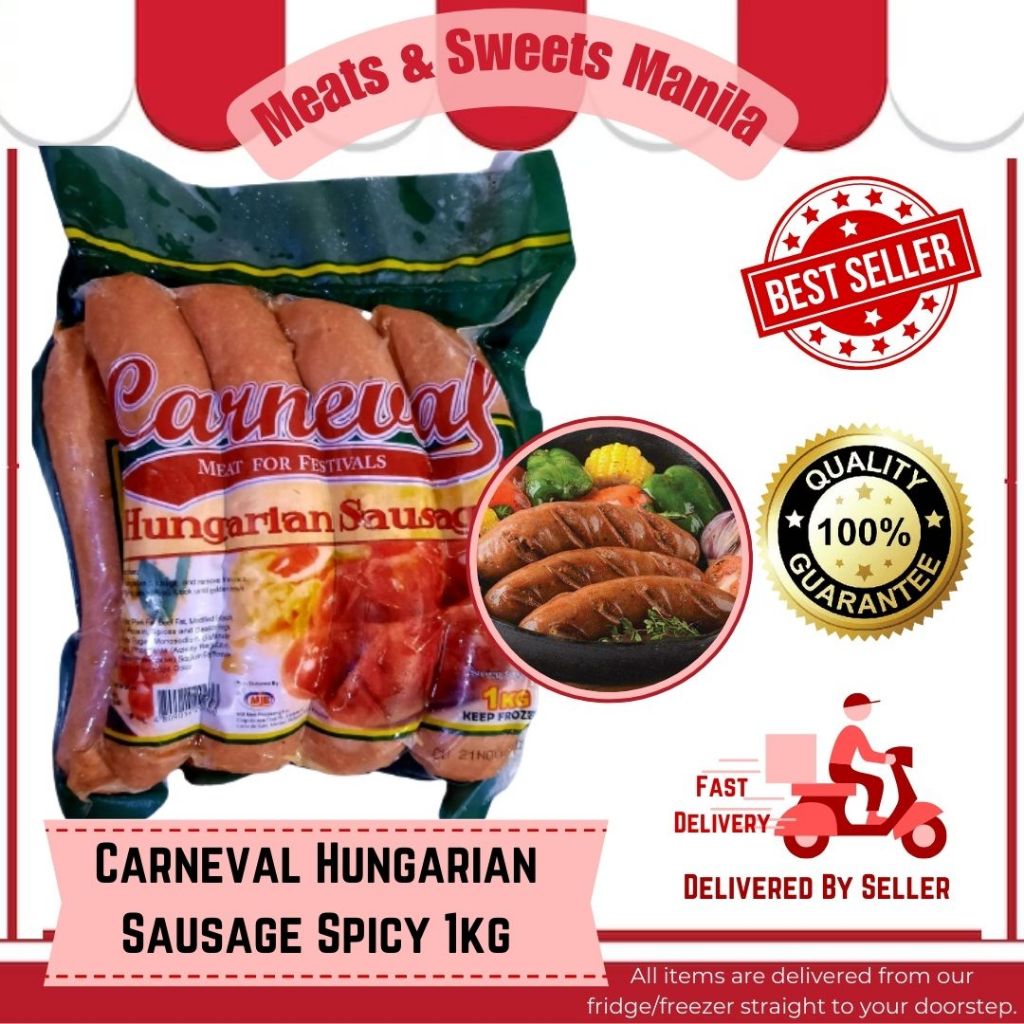 Carneval Hungarian Sausage Spicy 9pcs 1kg | Shopee Philippines