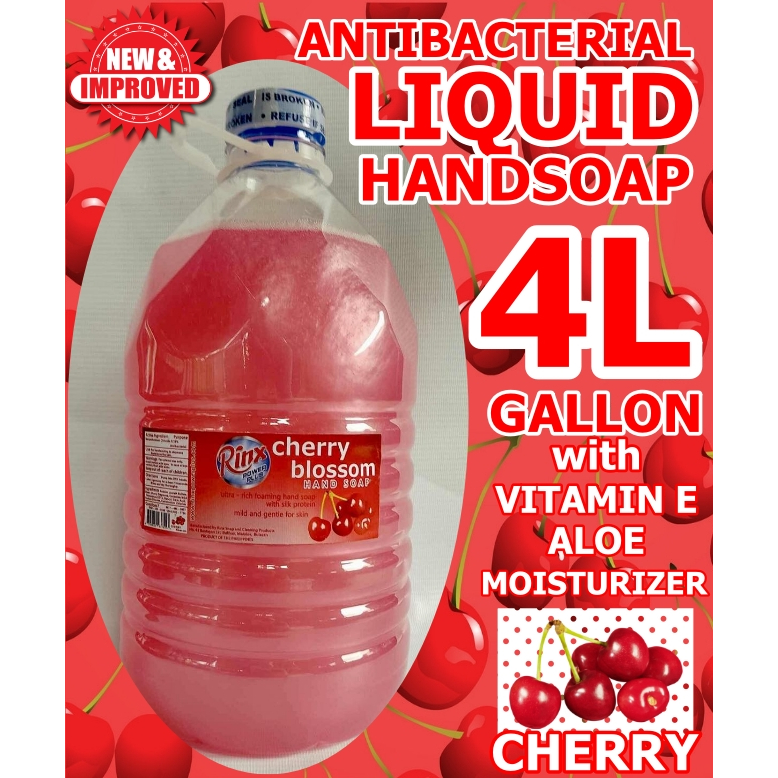 ANTIBACTERIAL HANDSOAP LIQUID 4 liter GALLON CHERRY RED | Shopee ...