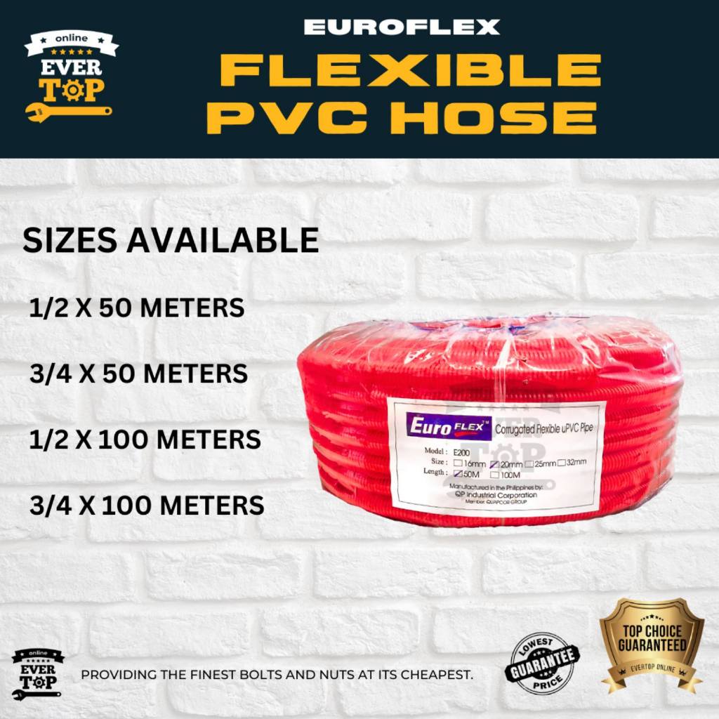 Euroflex Flexible Orange Hose PVC 1/2 & 3/4 x 100meters or 50meters | Shopee Philippines
