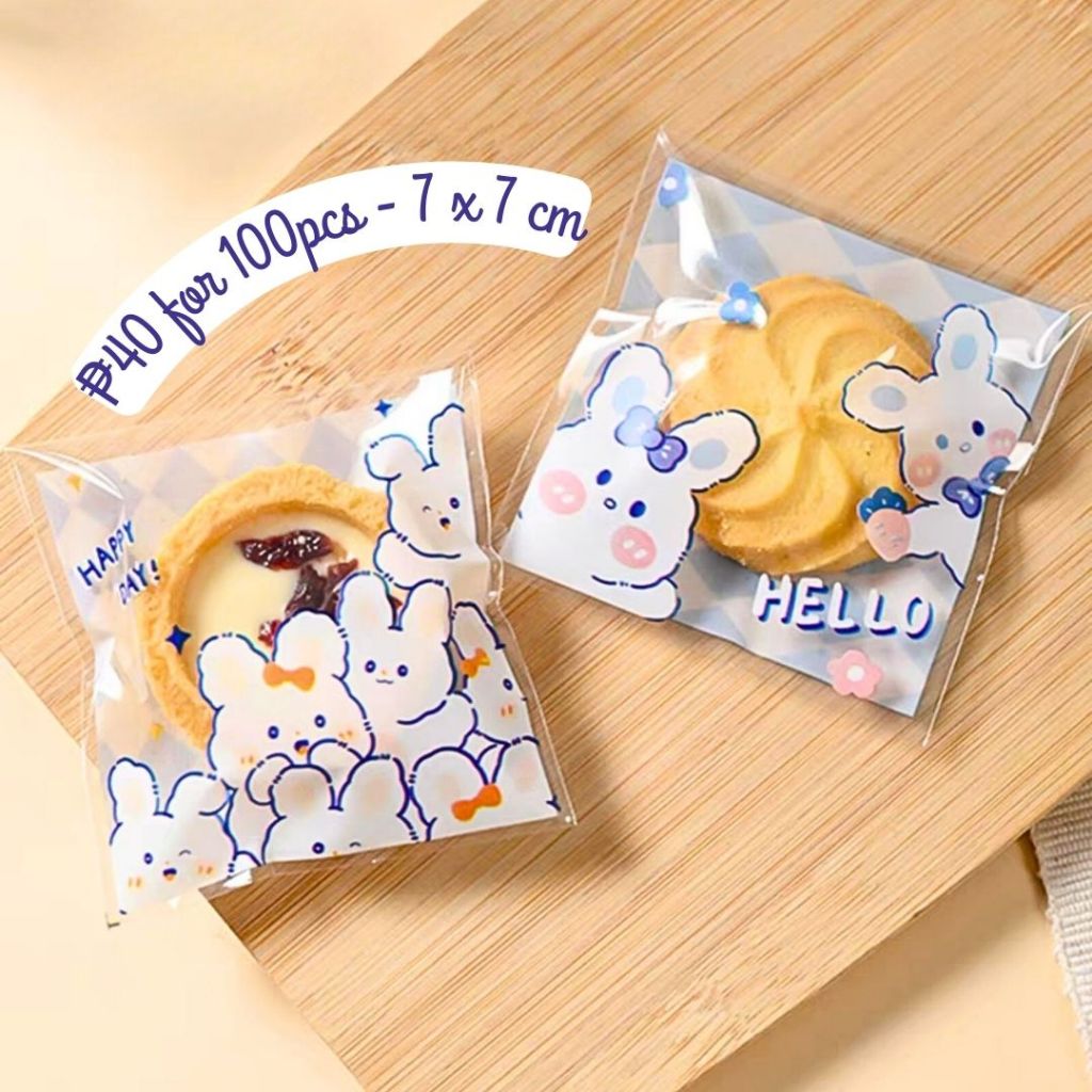 FP1890 (100PCS) 7x7 cm Kawaii Hello Rabbit Cookie Bag Cookie Plastic ...
