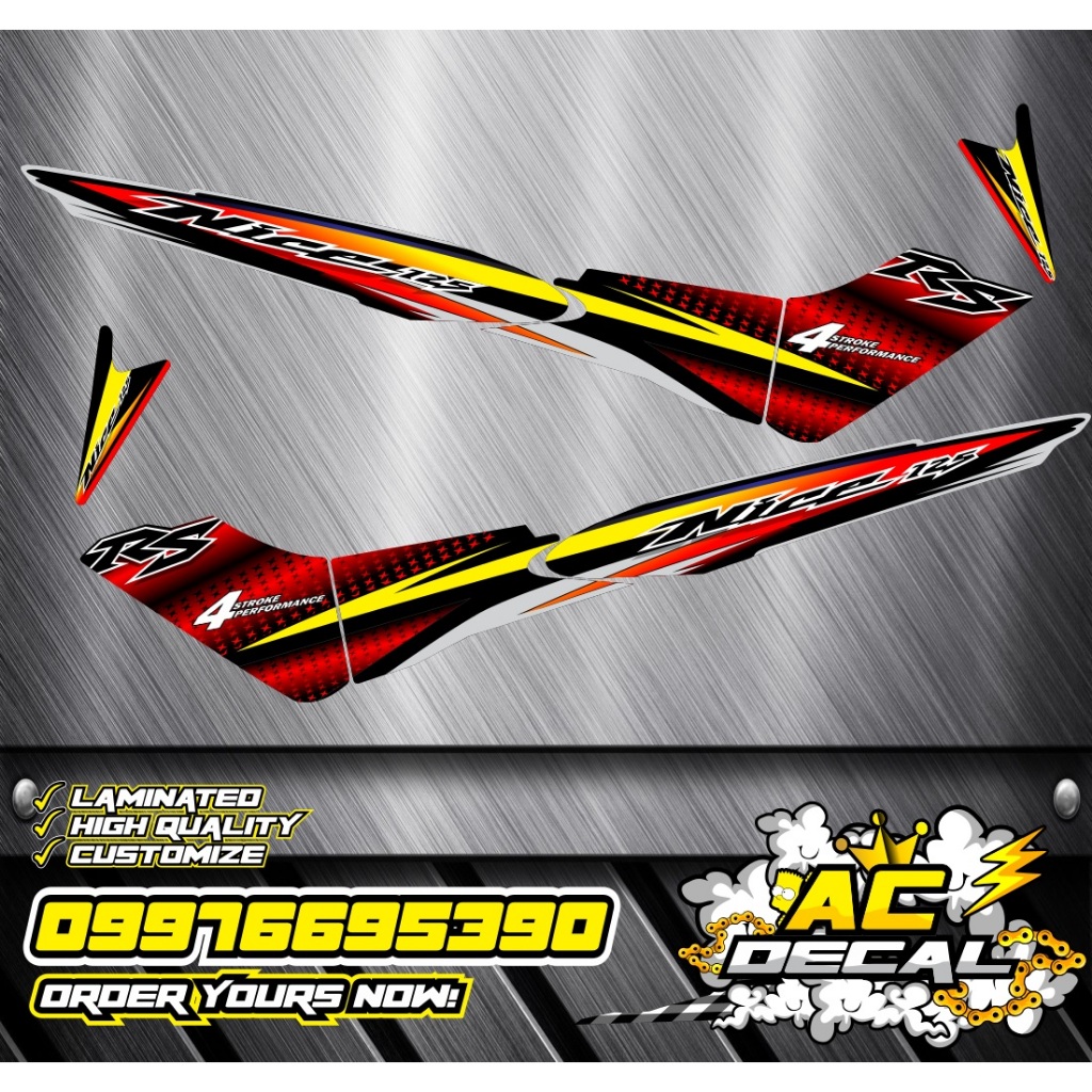HONDA NICE/RS 125 RED THAI CONCEPT DECAL WITH FREEBIES | Shopee Philippines