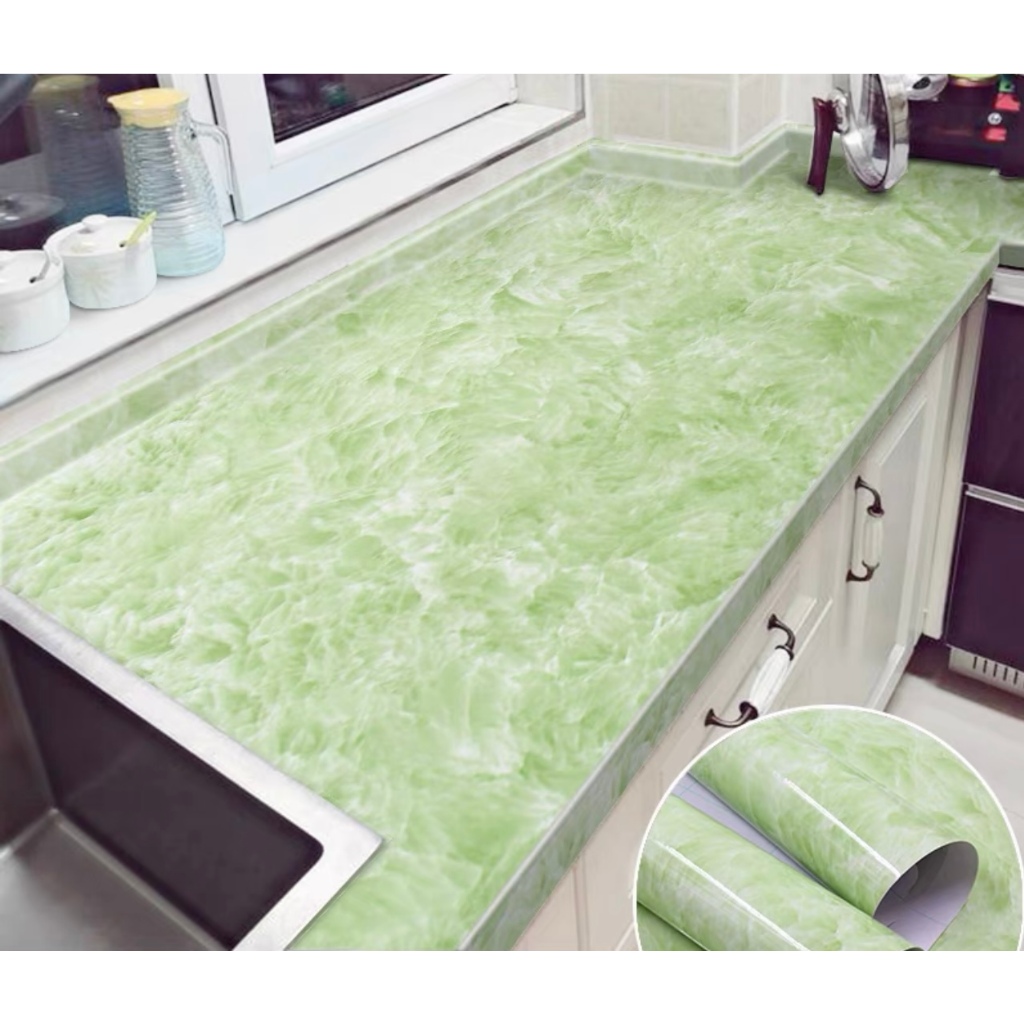 Marble Kitchen decorate Wallpaper Waterproof and Oil proof Stickers thickening Table sticker ...