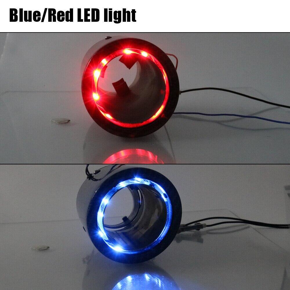 PH Car Modified Exhaust Muffler Tip Pipe LED Red Blue Light 63mm 89mm ...