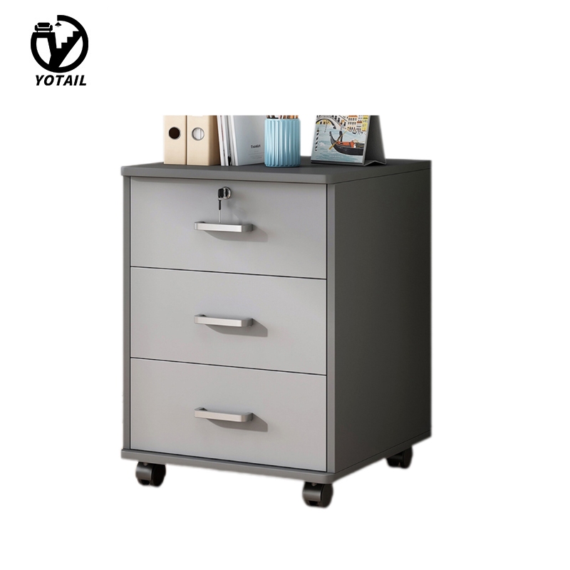 YOTAIL 3-layer file cabinet with lock office storage cabinet with wheel ...