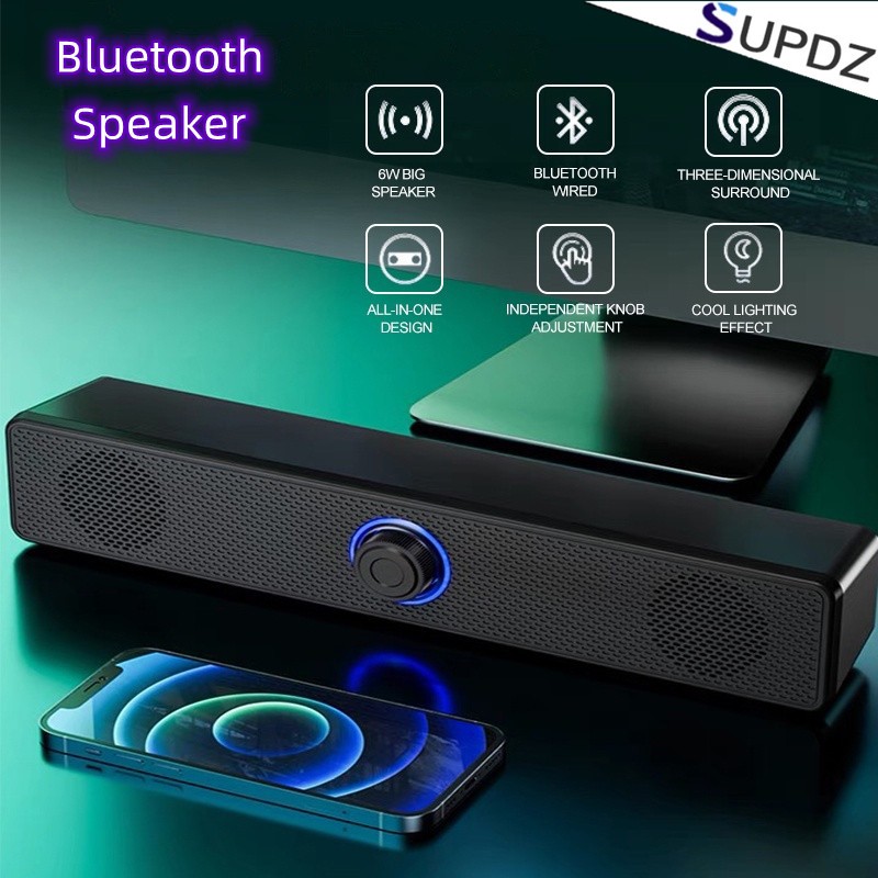 Wireless Bluetooth Speaker Soundbar Computer Desktop Speaker Wired USB ...