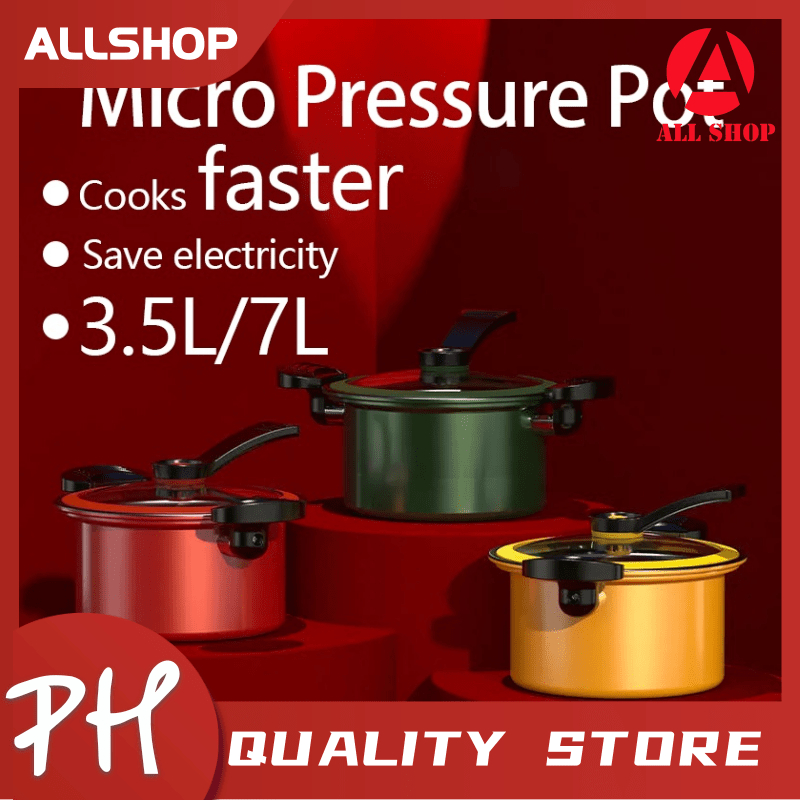 ALLSHOP (Upgrade) Micro Pressure Cooker Stewed Soup Pot Wok Non-Stick ...